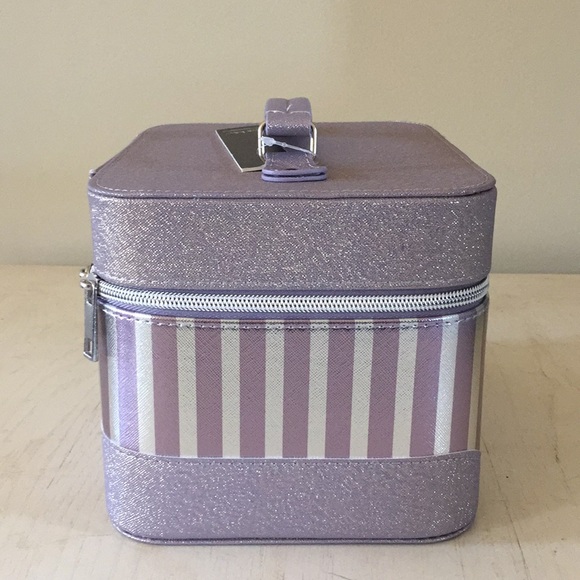 Nicole Miller | Bags | Purple And Silver Makeup Case | Poshmark
